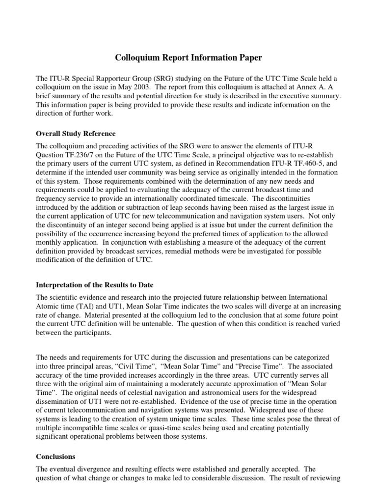 Colloquium Report Info Paper | PDF | Nature
