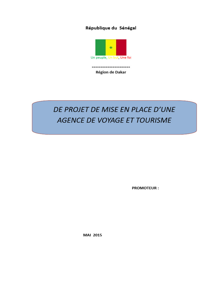 Projet d'Agence de Voyage au Sénégal | PDF | Tourisme | Autobus