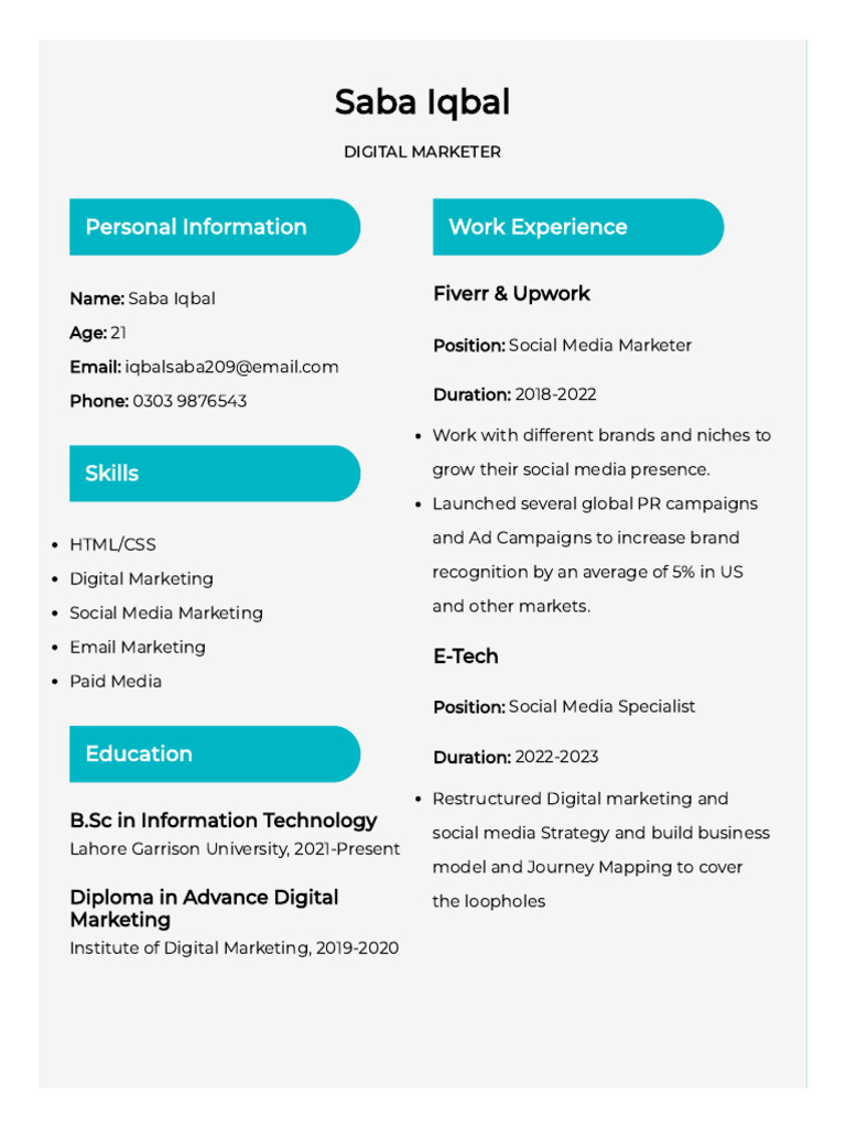 Responsive Resume Website HTML Css | PDF | Career & Growth