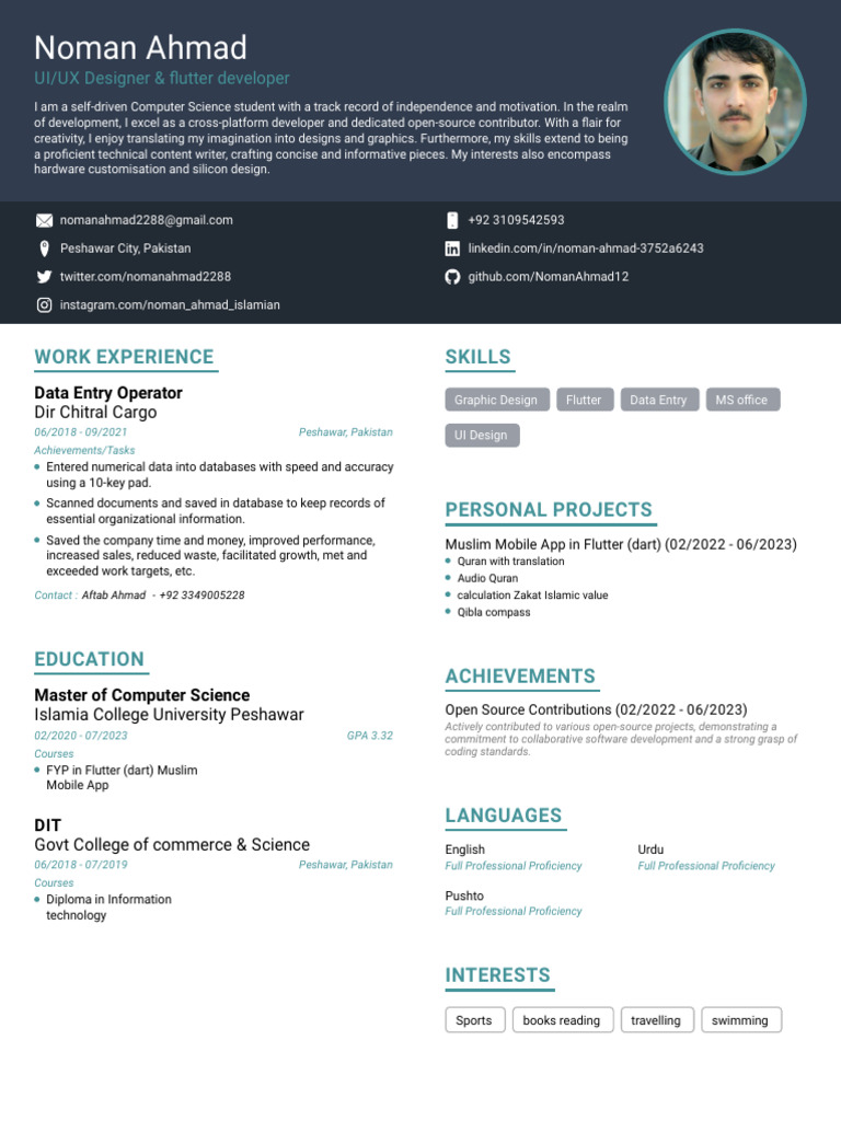 Noman's Resume | PDF | Software | Computer Science