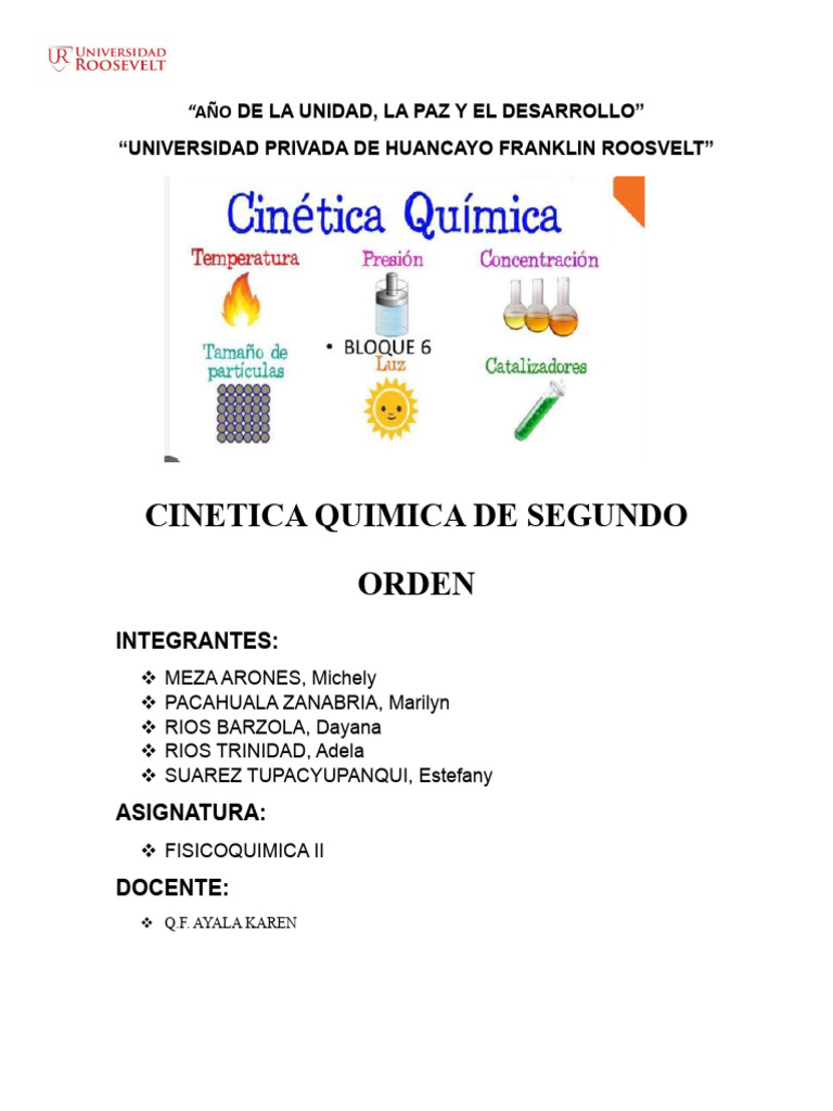 Informe Cinetica Quimica | PDF | Reacciones químicas | Cinética química