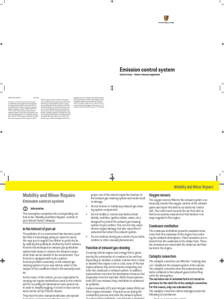 Emission Control System | PDF | Exhaust Gas | Fuel Economy In Automobiles