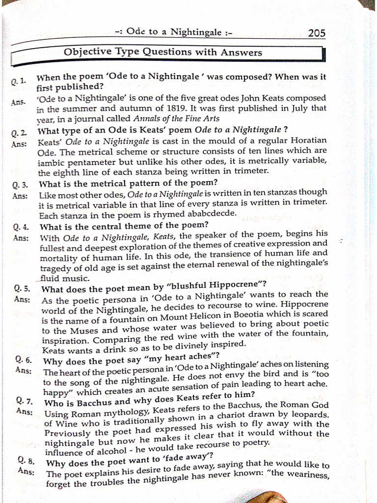 Ode To A Nightingale | PDF