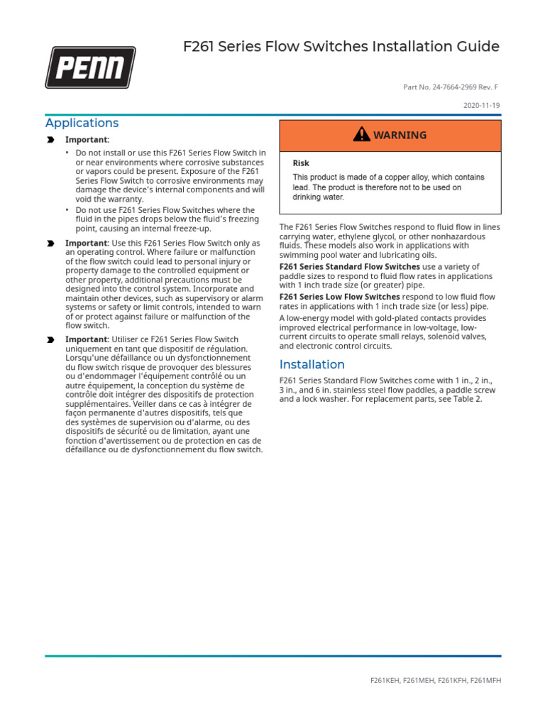 Control de Flujo F261 | PDF | Switch | Pipe (Fluid Conveyance)