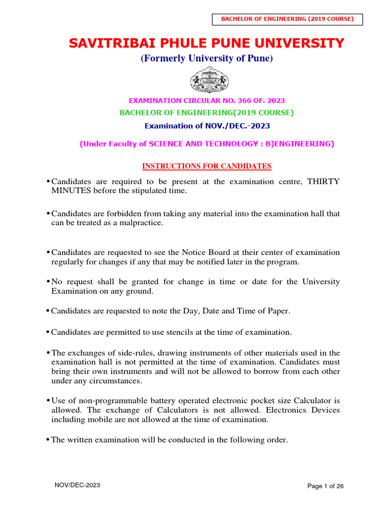 Endsem Exam Schedule for Engineering 2023 | PDF | Engineering | Computing