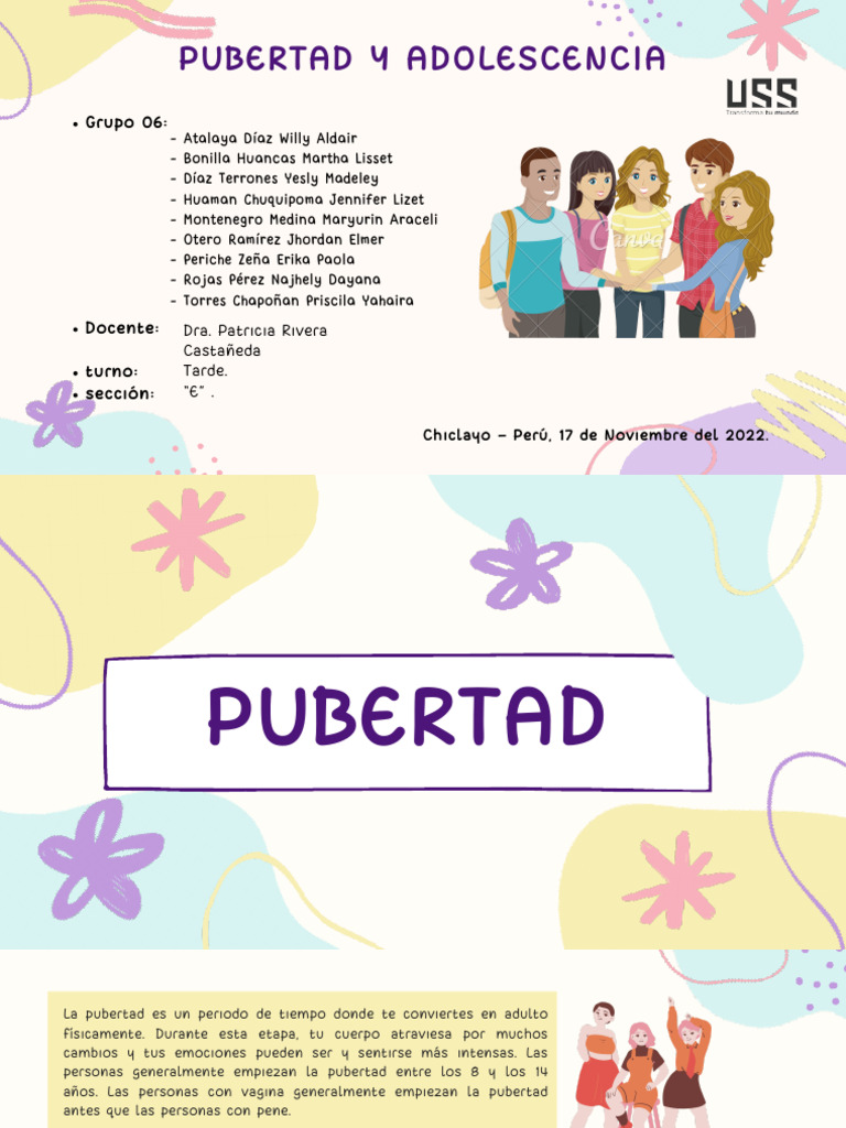 Pubertad y Adolescencia - Grupo6 | PDF