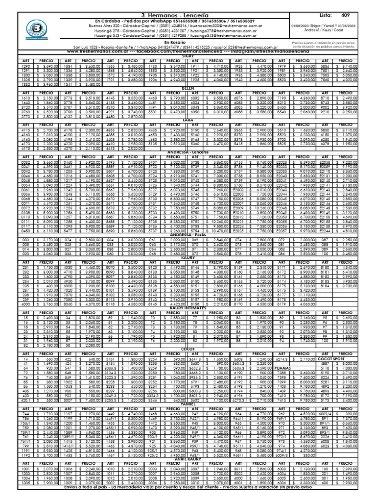 409 Lista - PDF - 3H | PDF