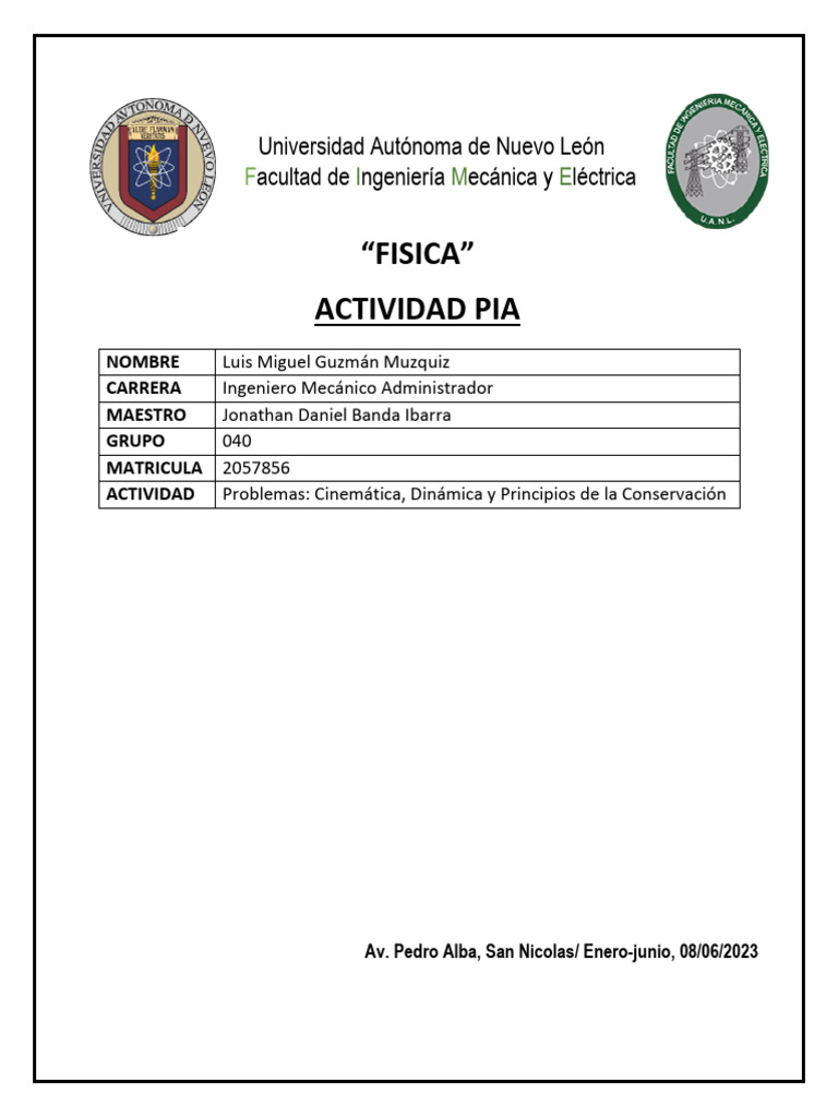 Pia-Fisica 1 | PDF