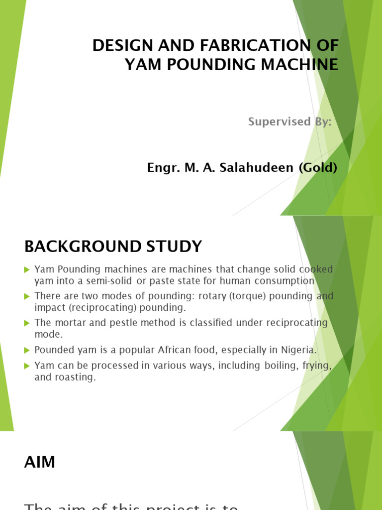 Yam Pounding Machine Design and Fabrication | PDF | Ultimate Tensile ...