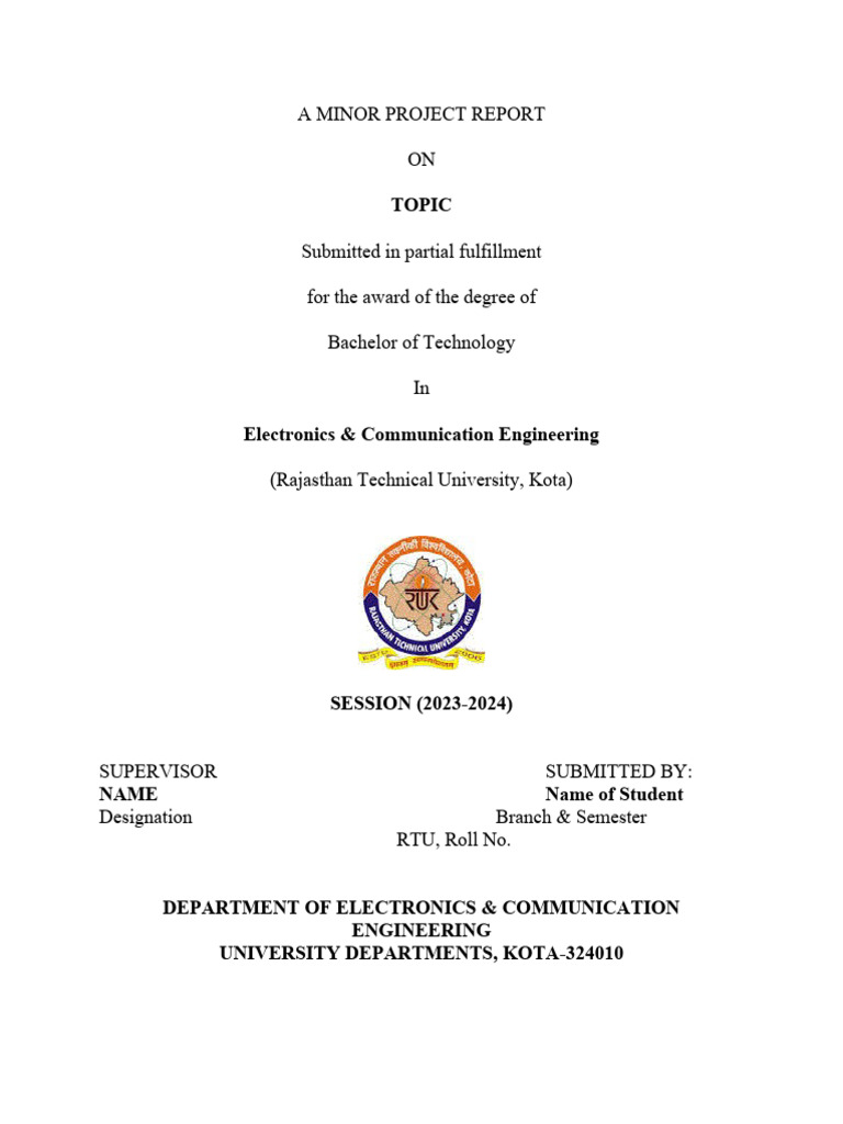 Minor Project Report in ECE 2023-2024 | PDF | Art | Computers