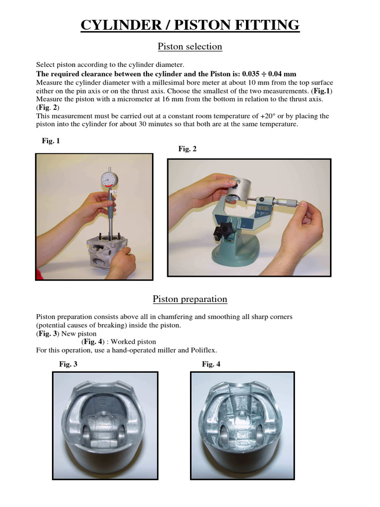 Cylinder & Piston Fitting Guide | PDF | Piston | Bearing (Mechanical)