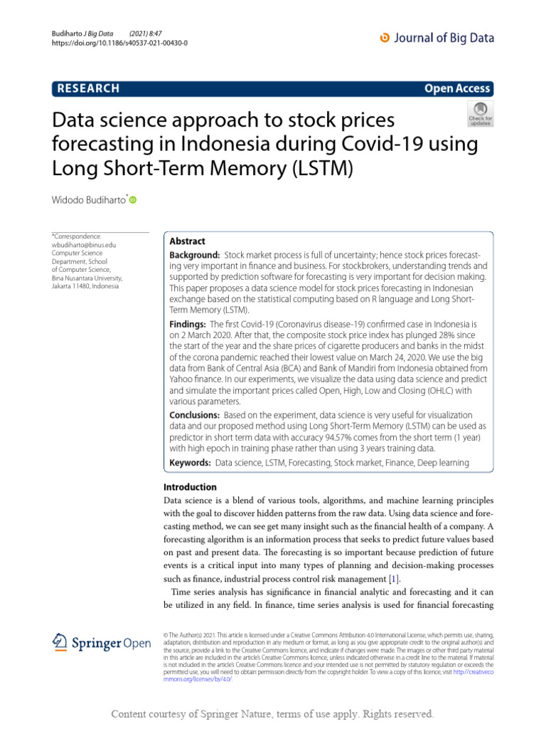 Data Science Approach To Stock Prices Forecasting | PDF | Forecasting ...