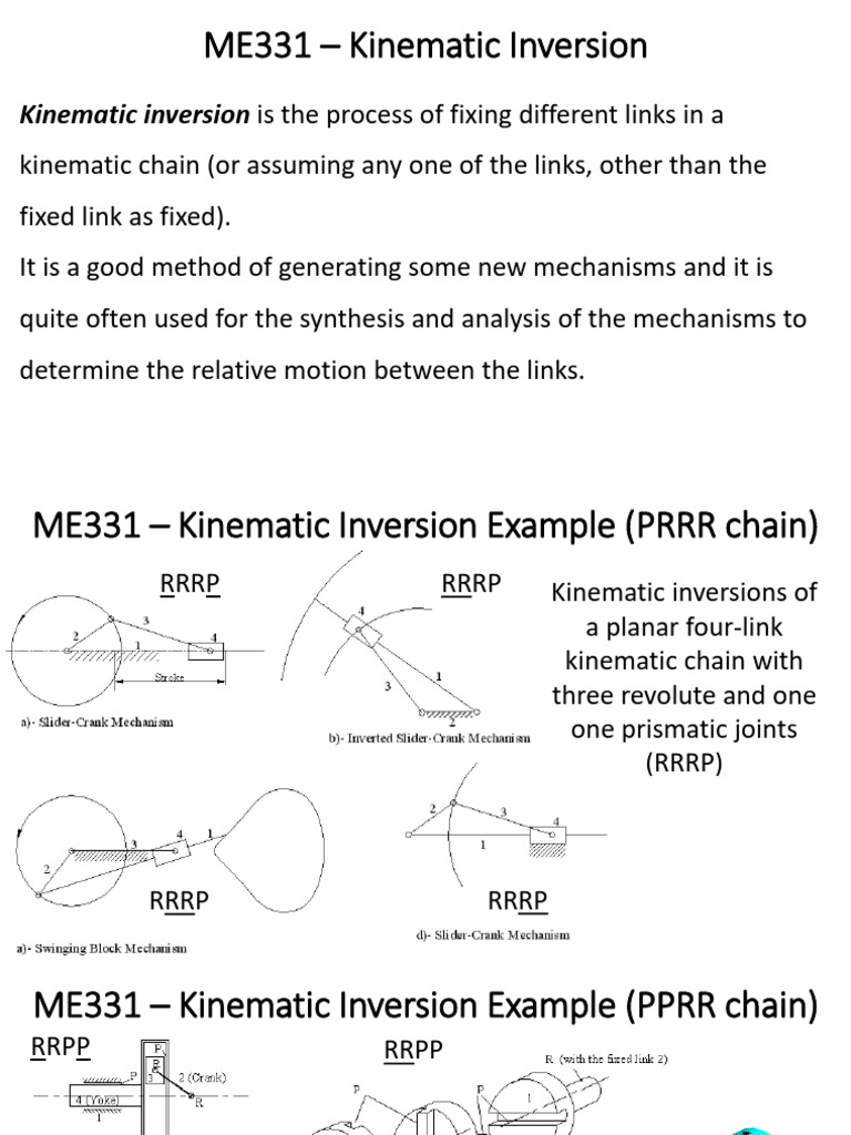 LectureNote5 Kinematic Inversion and Enumeration of Mechanisms | PDF | Kinematics | Euclidean ...