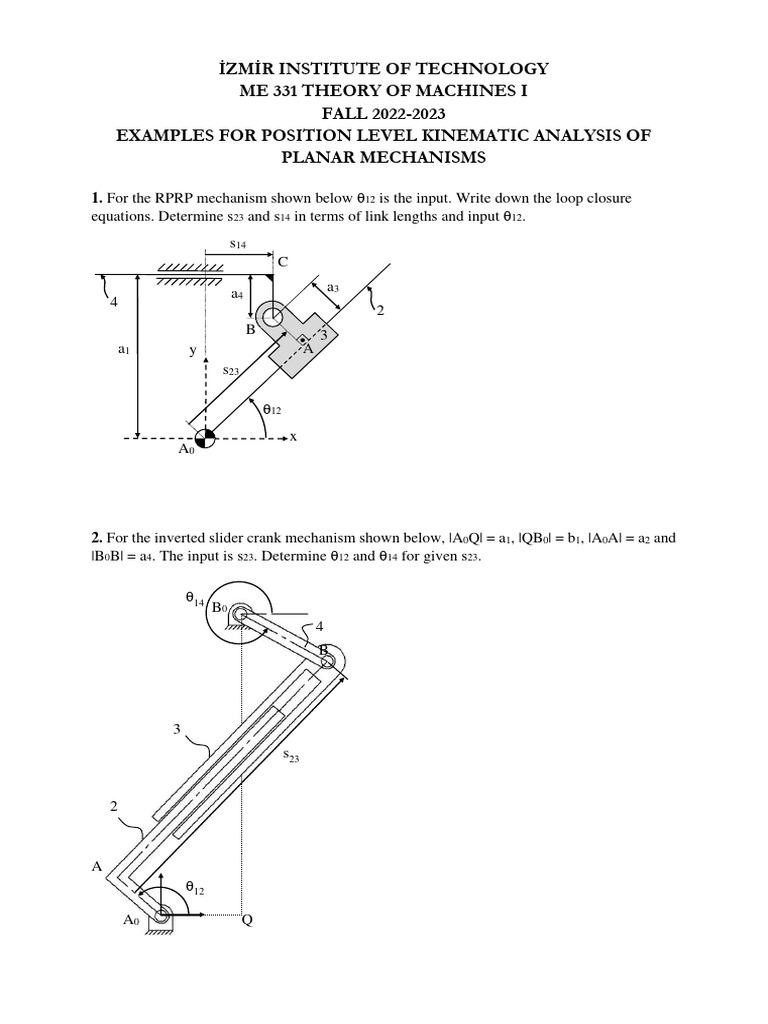 kinematic_analysis_examples | PDF | Mechanics | Mechanical Engineering
