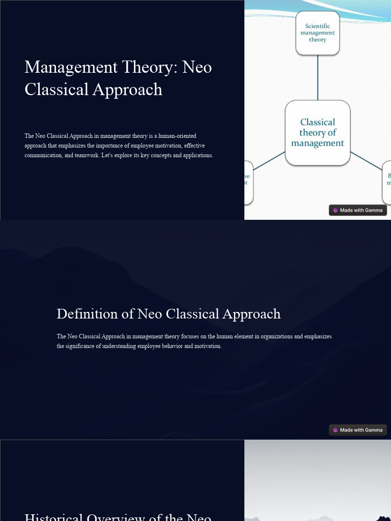 Management Theory Neo Classical Approach | PDF