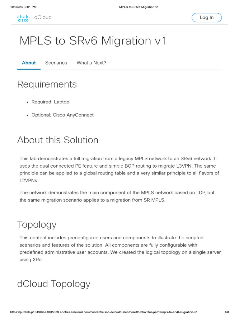 MPLS To SRv6 Migration-1 | PDF | Command Line Interface | Networking