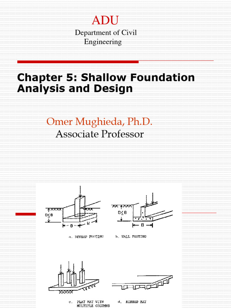 Chapter 5 Shallow Foundations - Modf-Just | PDF | Foundation (Engineering) | Deep Foundation