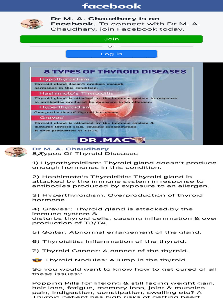 DR M. A. Chaudhary - 8 Types of Thyroid Diseases | PDF | Thyroid ...