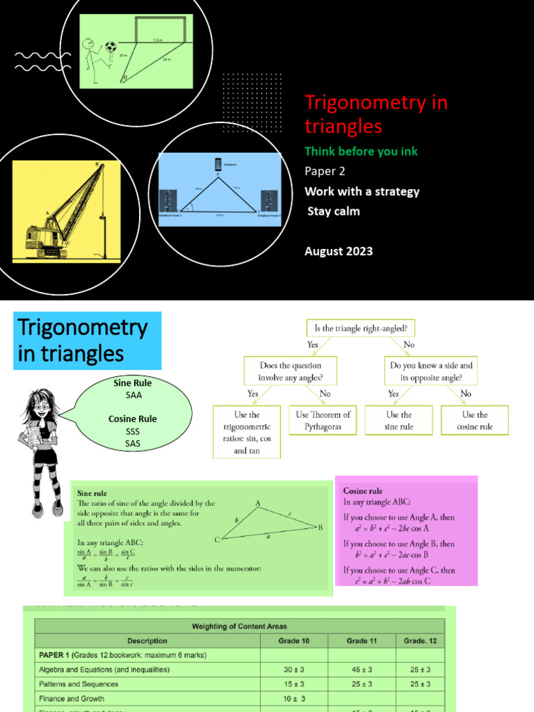 GR 11 Trigonometry in Triangles September 2023 | PDF | Triangle ...