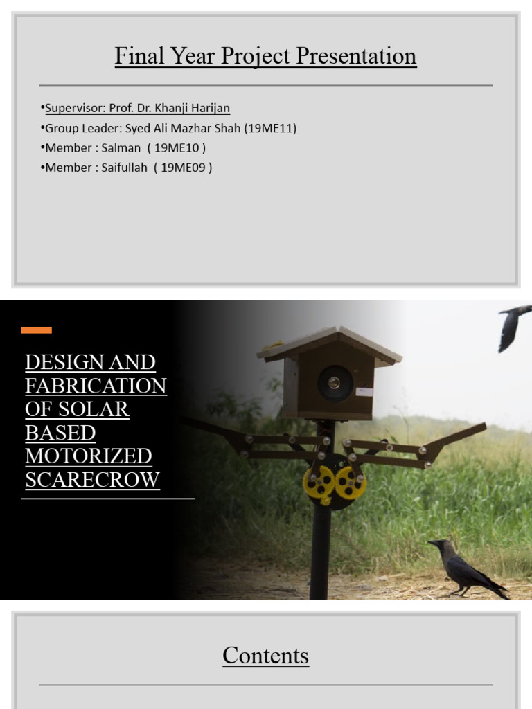 Final Year Project PPT of 19me11 | PDF