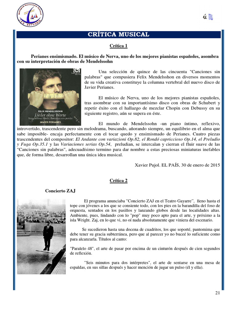 Crítica Musical | PDF | Federico Chopin | Música clásica