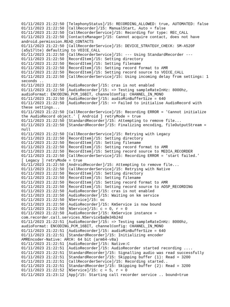 CallRecord Log | PDF | Filename | Computer Science