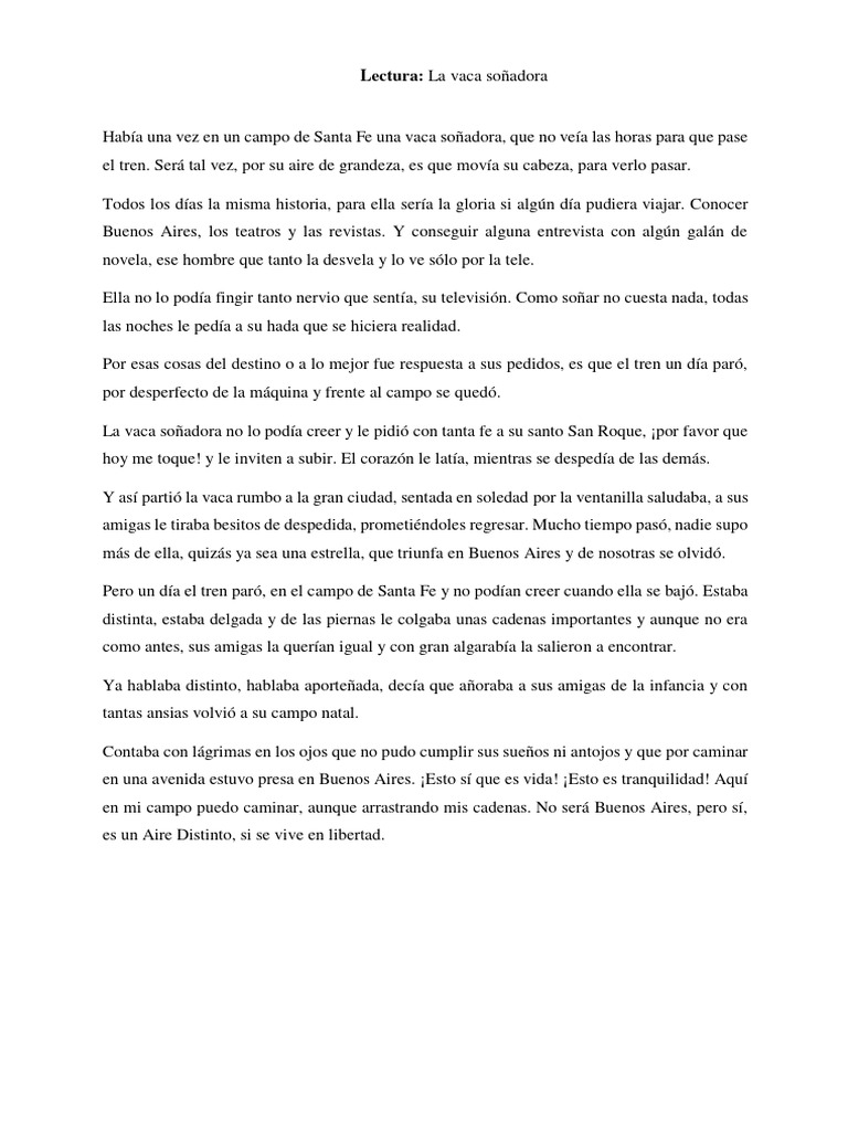 Lectura De La Vaca Pdf