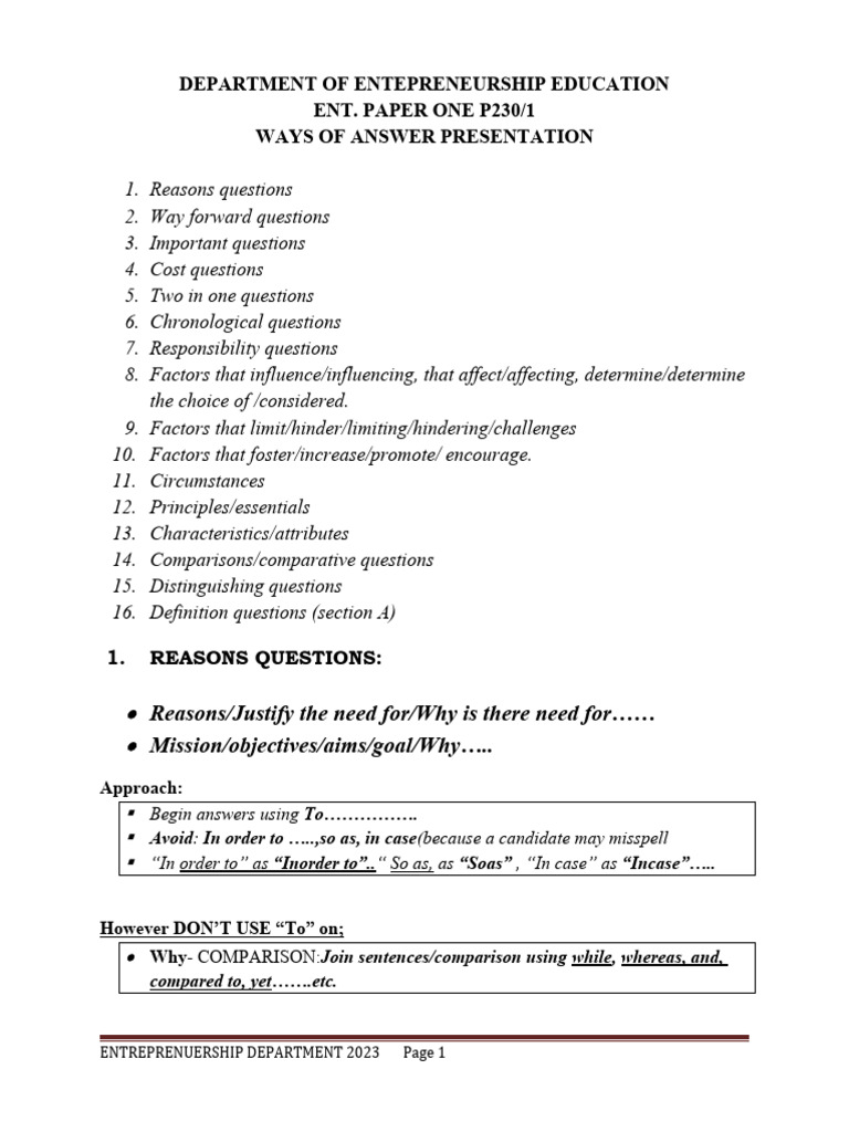 Ent Question Approach | PDF