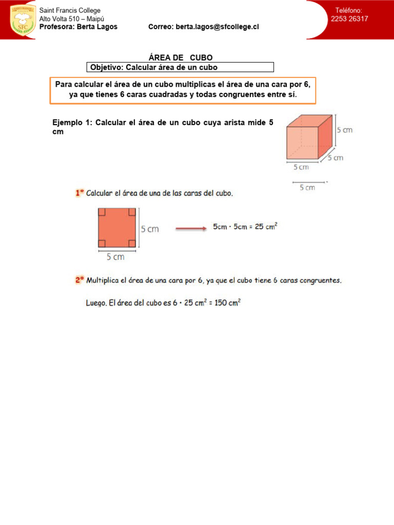 Guia Area de Un Cubo | PDF