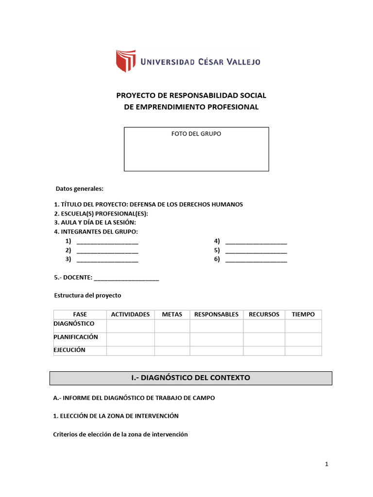 Formato Del Proyecto de Responsabilidad Social | PDF | Metodología de encuesta | Discriminación