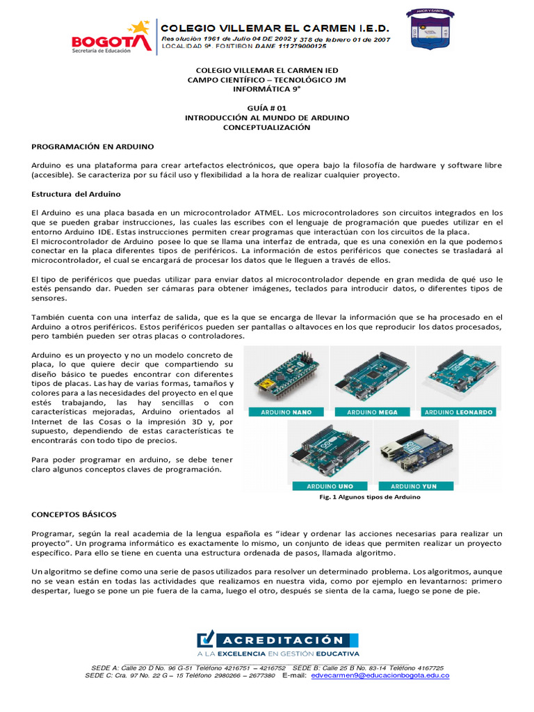 Trimestral Final 9º | PDF | Arduino | Microcontrolador