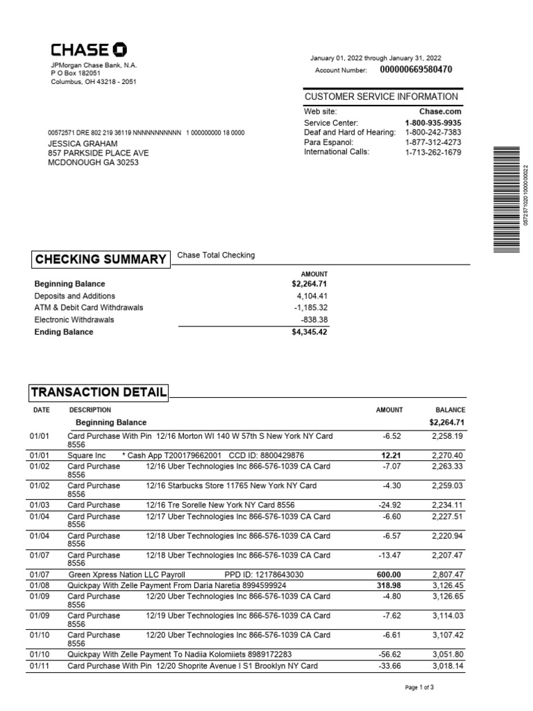 January e Statement | PDF | Banks | Cash