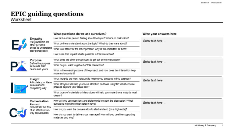 CFI EPICWorksheet | PDF | Conversation | Human Communication