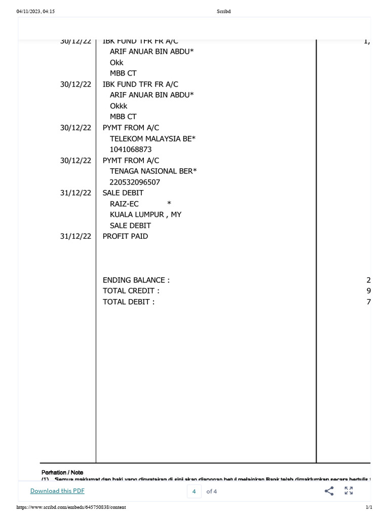 Bank Statement 2 | PDF