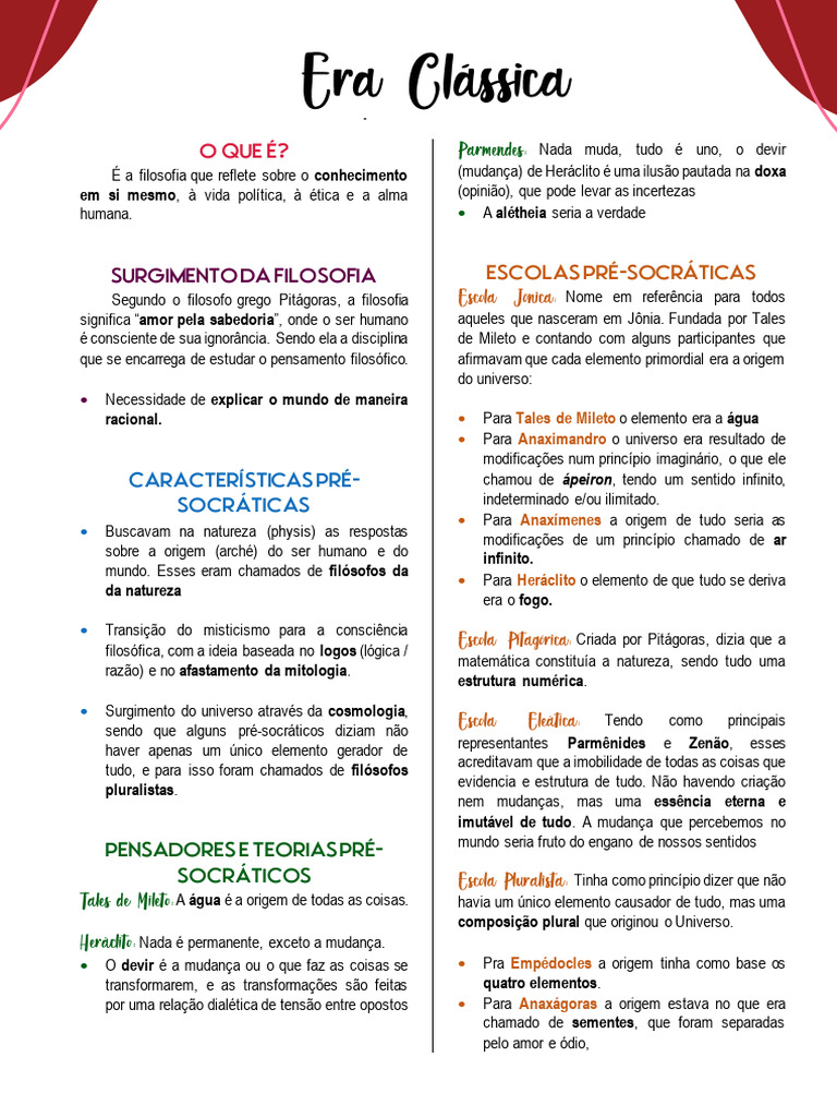 Era Clássica | PDF | Metafísica | Filosofia Grega Antiga