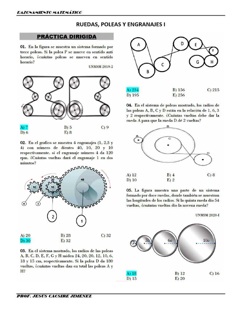 Engranajes, Poleas y Engranajes I y Ii | PDF