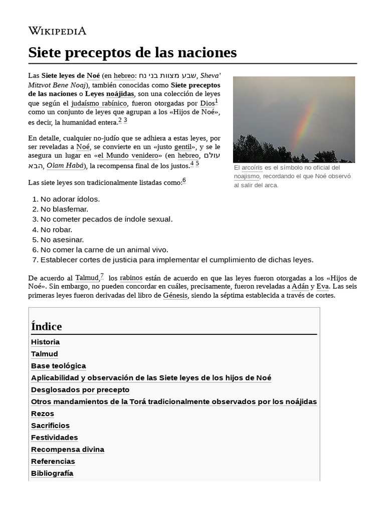 Siete Preceptos Noájidas Esenciales | PDF | Judios y judaísmo