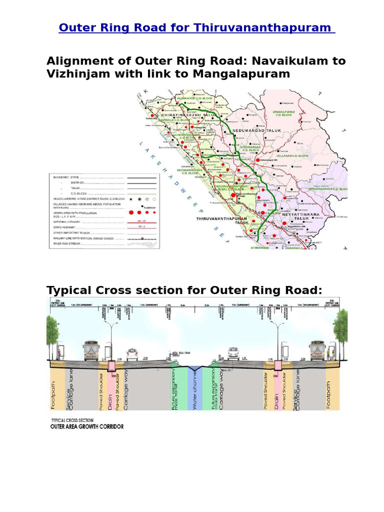 Thiruvananthapuram Outer Ring Road Plan | PDF | Road | Toll Road