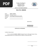 Travel Order Sample | PDF