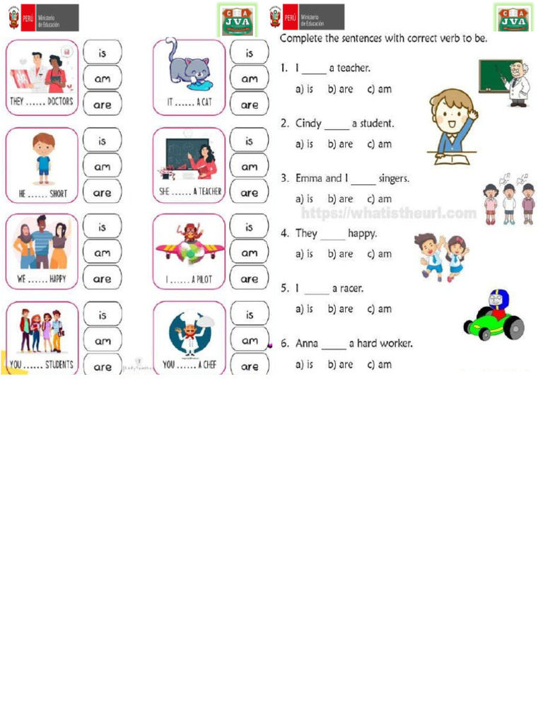 Ficha de Verbo To Be | PDF