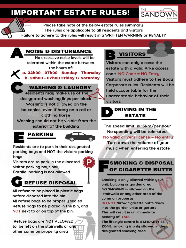 The Sandown Estate Important Rules | PDF