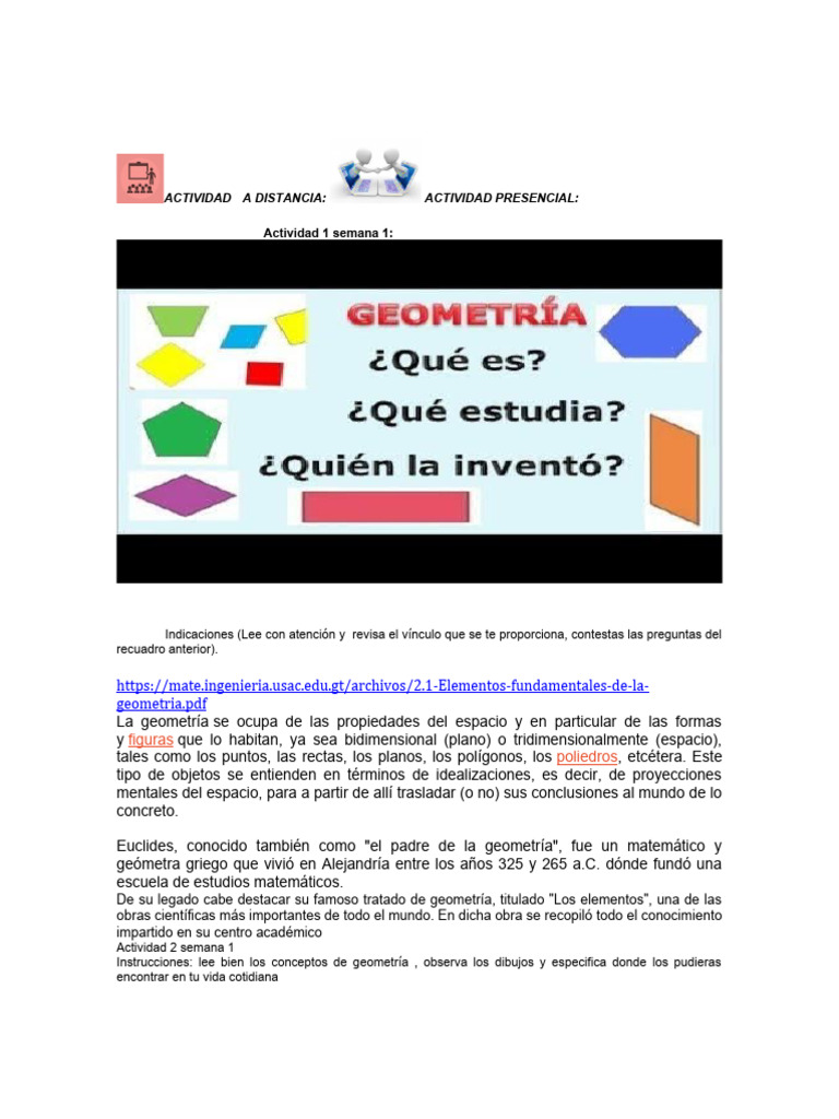 Ejercicios Mate 2 Sem | PDF | Geometría | Línea (geometría)