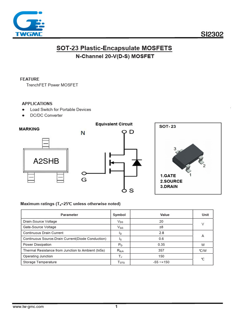 A2shb-Sot 23 | PDF | Electricity | Semiconductor Devices