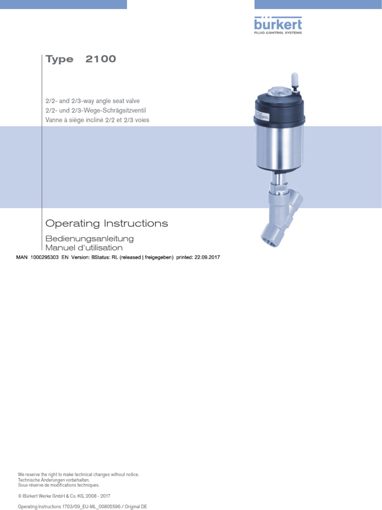 MA2100 Manual EU EN | PDF | Valve | Actuator