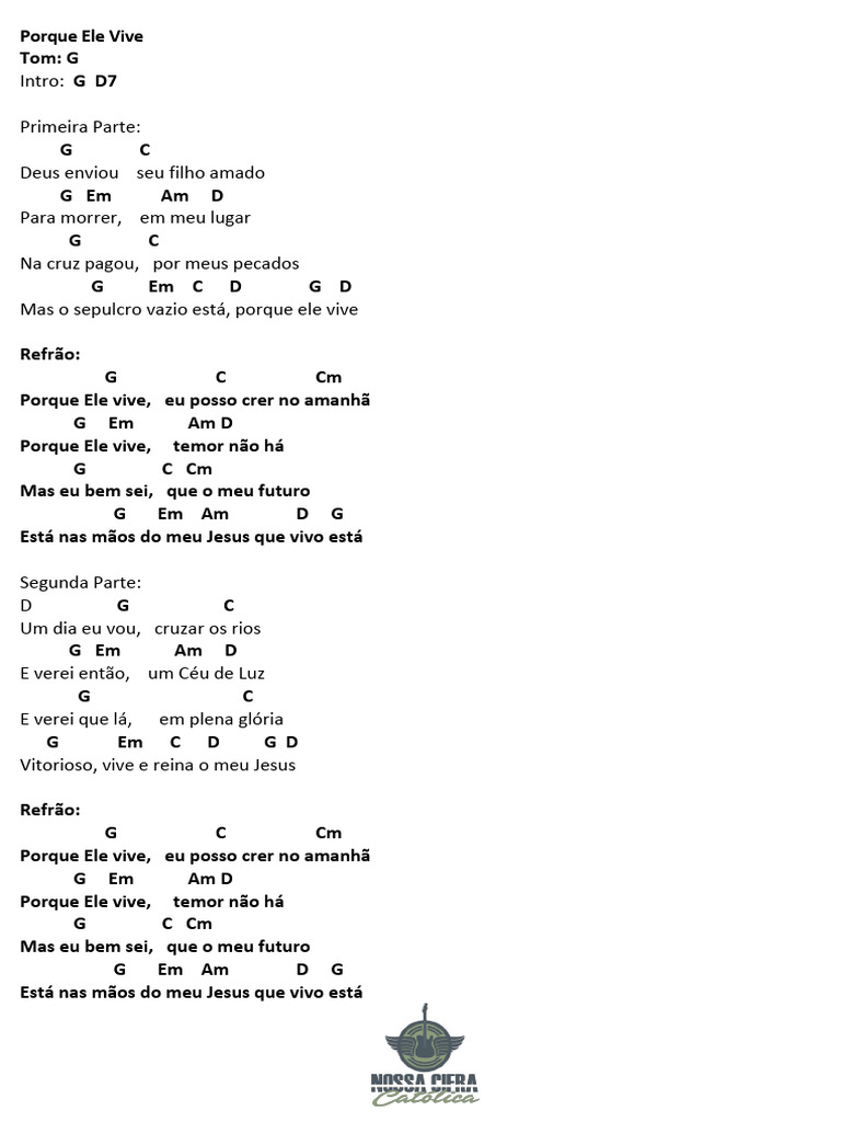 Porque Ele Vive - Letra e Cifras | PDF