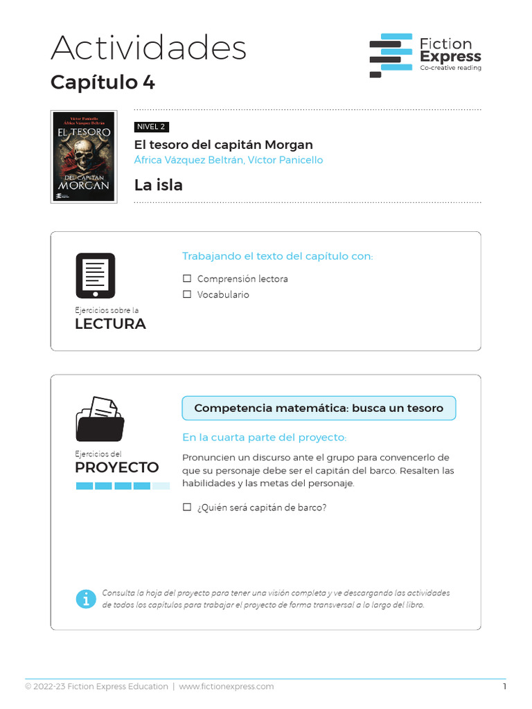 Alumno Actividades El Tesoro Del Capitan Morgan Capitulo 4 | PDF