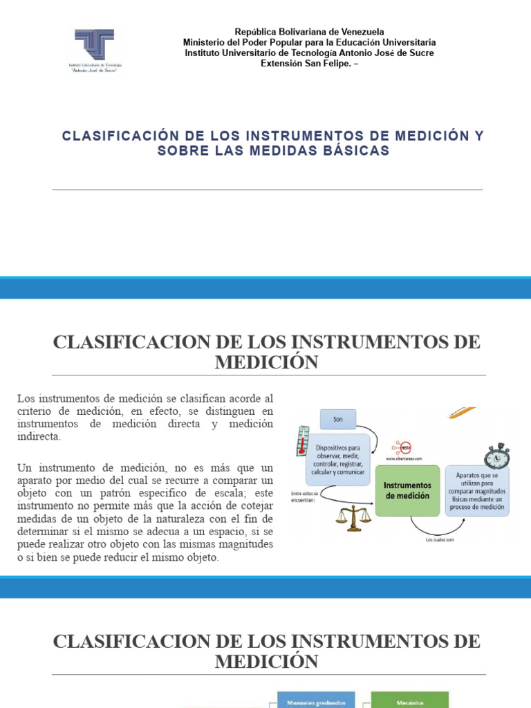 Clasificacion y Caracteristicas de Instrumentos Medición | PDF ... Clasificacion y Caracteristicas de Instrumentos Medición | PDF ...