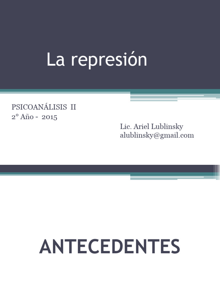La Represión (1915) | PDF | Psicoanálisis | Mente inconsciente