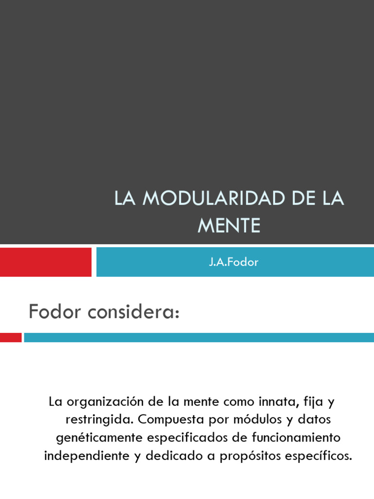 La MODULARIDAD de La Mente | PDF | Percepción | Mente