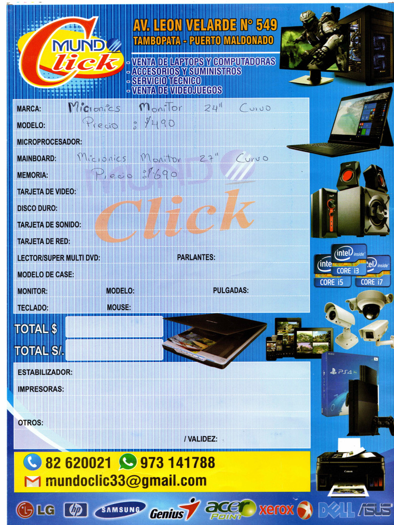 Cotización de Monitores | PDF